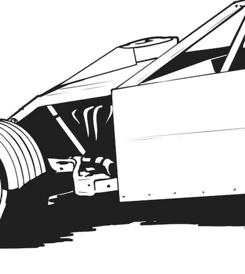 Dirt Track Modified Vintage Race Car Highly Detailed Vector Image in ...