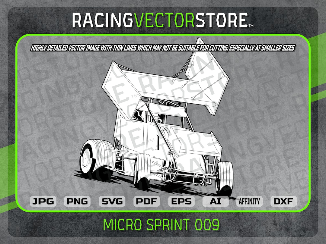 Dirt Micro Sprint Mini Sprint Race Car Highly Detailed Vector Image in ...