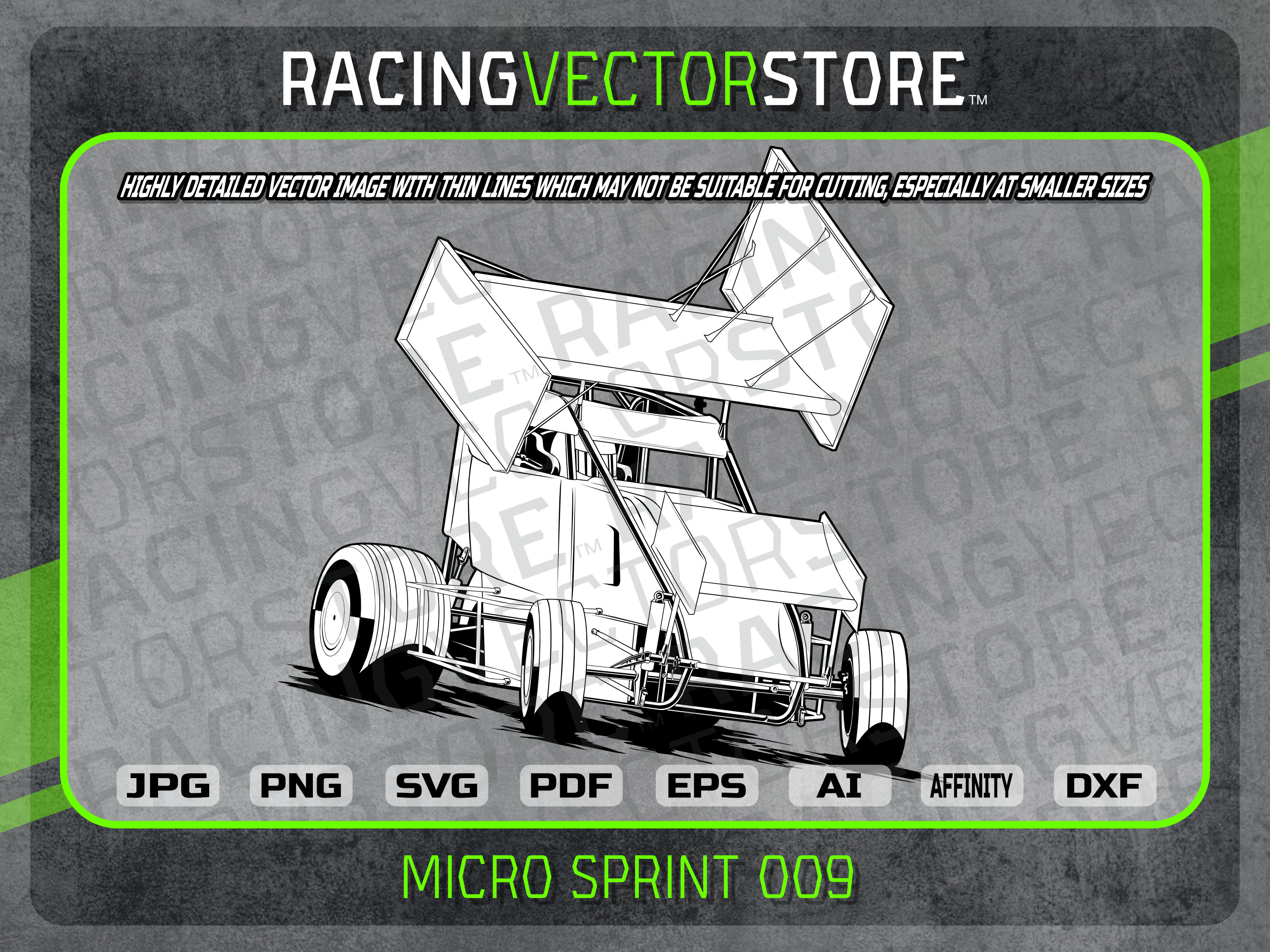 Dirt Micro Sprint Mini Sprint Race Car Highly Detailed Vector Image in ...