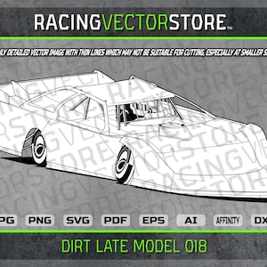 Dirt Late Model Race Car Highly Detailed Image in .svg .ai .eps .pdf ...