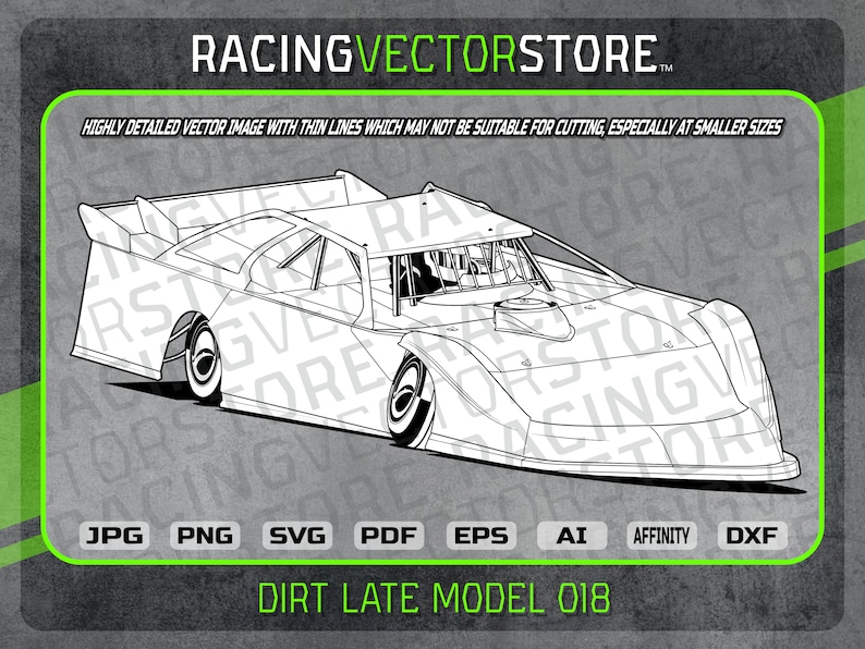 Dirt Late Model Race Car Highly Detailed Image in .svg .ai .eps .pdf ...