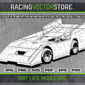 Dirt Late Model Vintage Wedge Race Car Highly Detailed Image in .svg ...