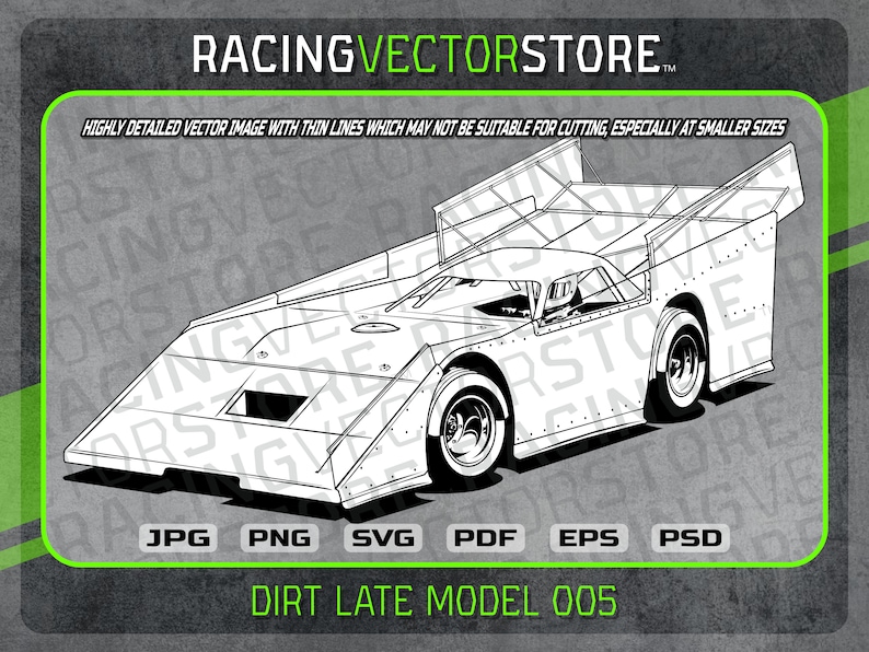 Dirt Late Model Vintage Wedge Race Car Highly Detailed Image in .svg ...