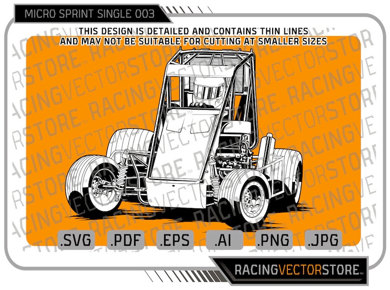 Dirt Micro Sprint Mini Sprint Race Car Highly Detailed Image in .svg ...