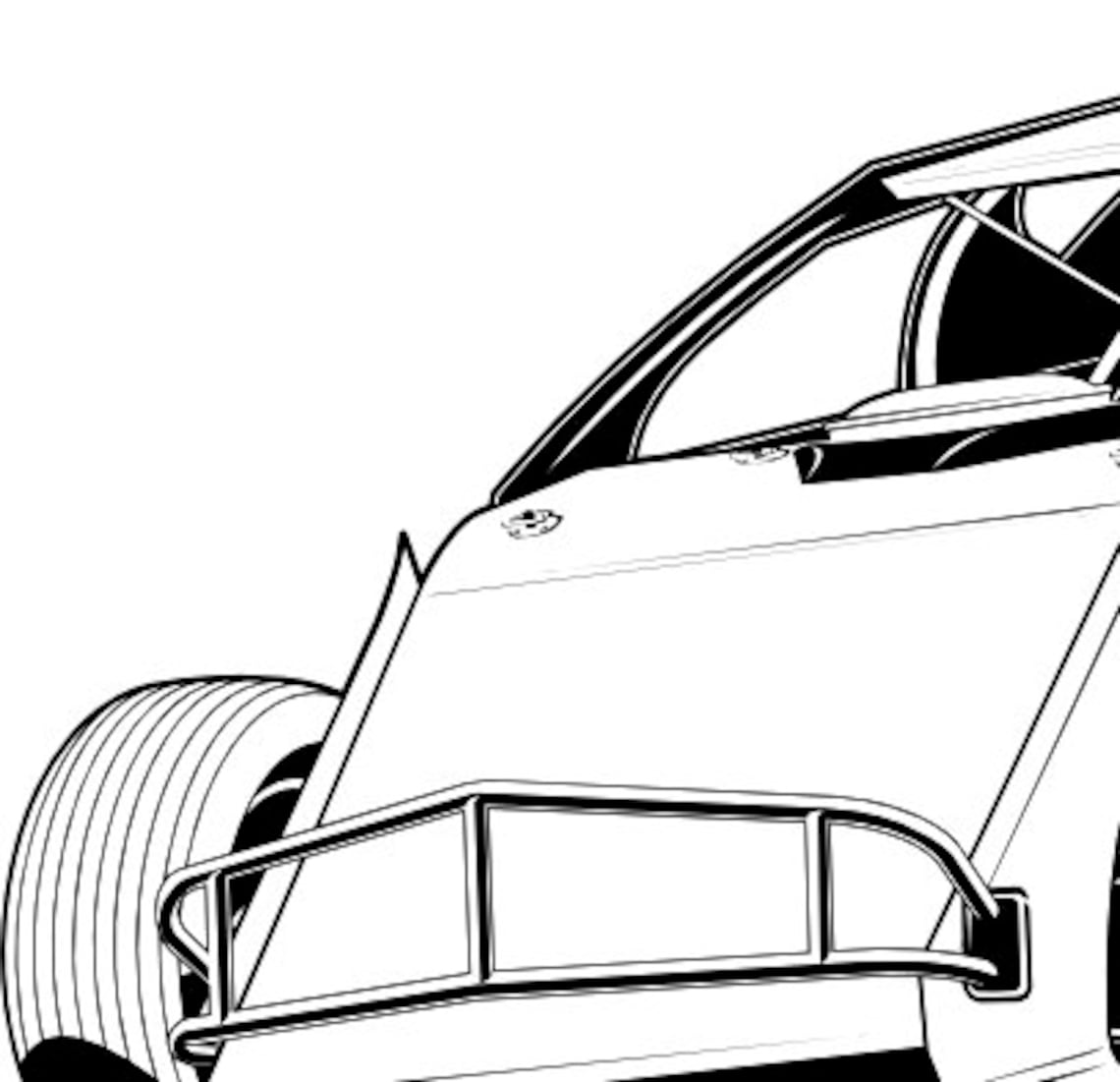 Dirt Track Modified Race Car Highly Detailed Vector Image in .svg .ai ...
