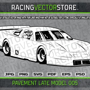Pavement Late Model Race Car Highly Detailed Vector Image in .svg .pdf ...