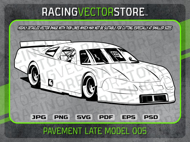Pavement Late Model Race Car Highly Detailed Vector Image in .svg .pdf ...