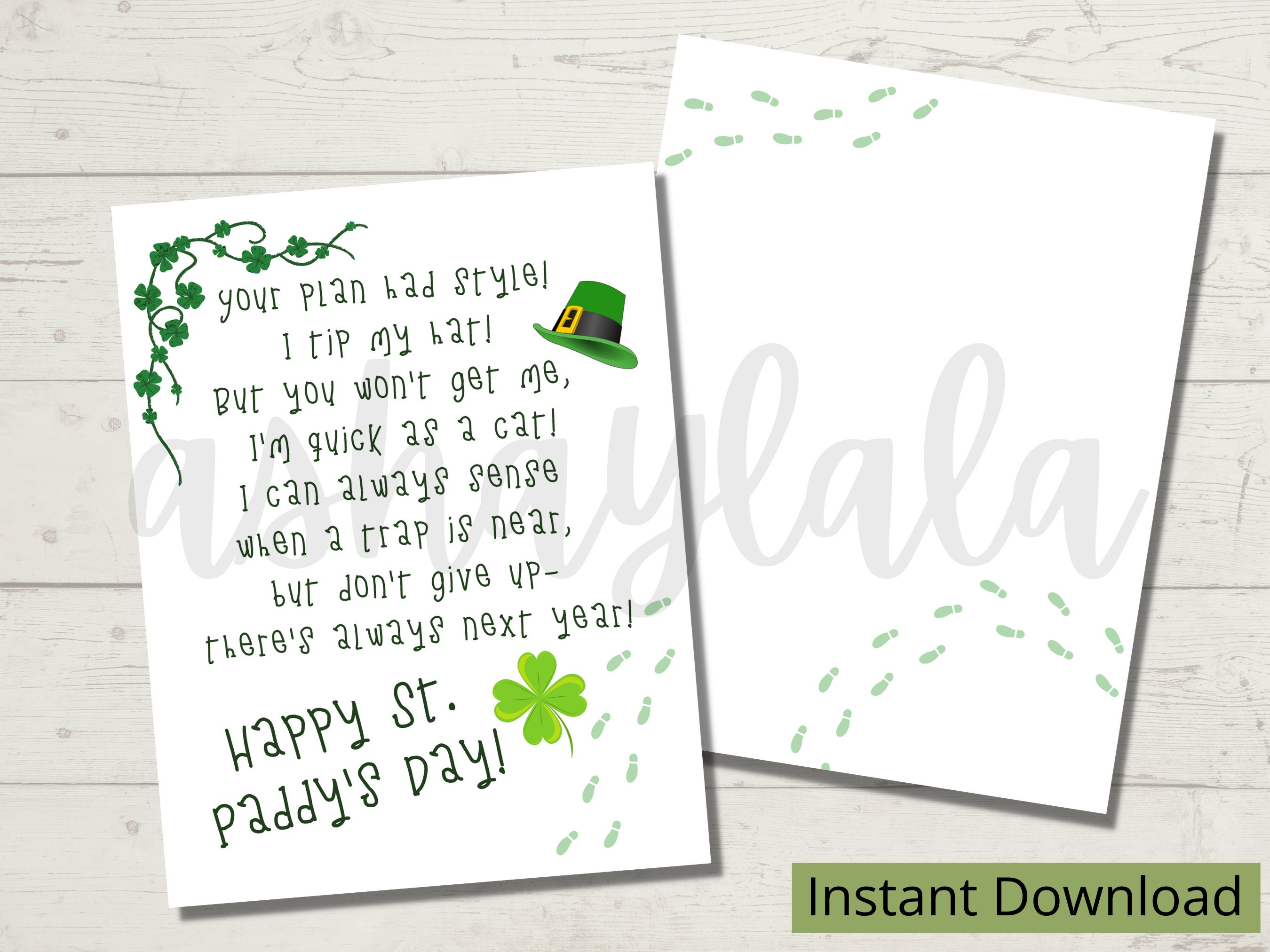 Simple Printable Leprechaun Letter, St. Patrick's Day Note, Optional ...