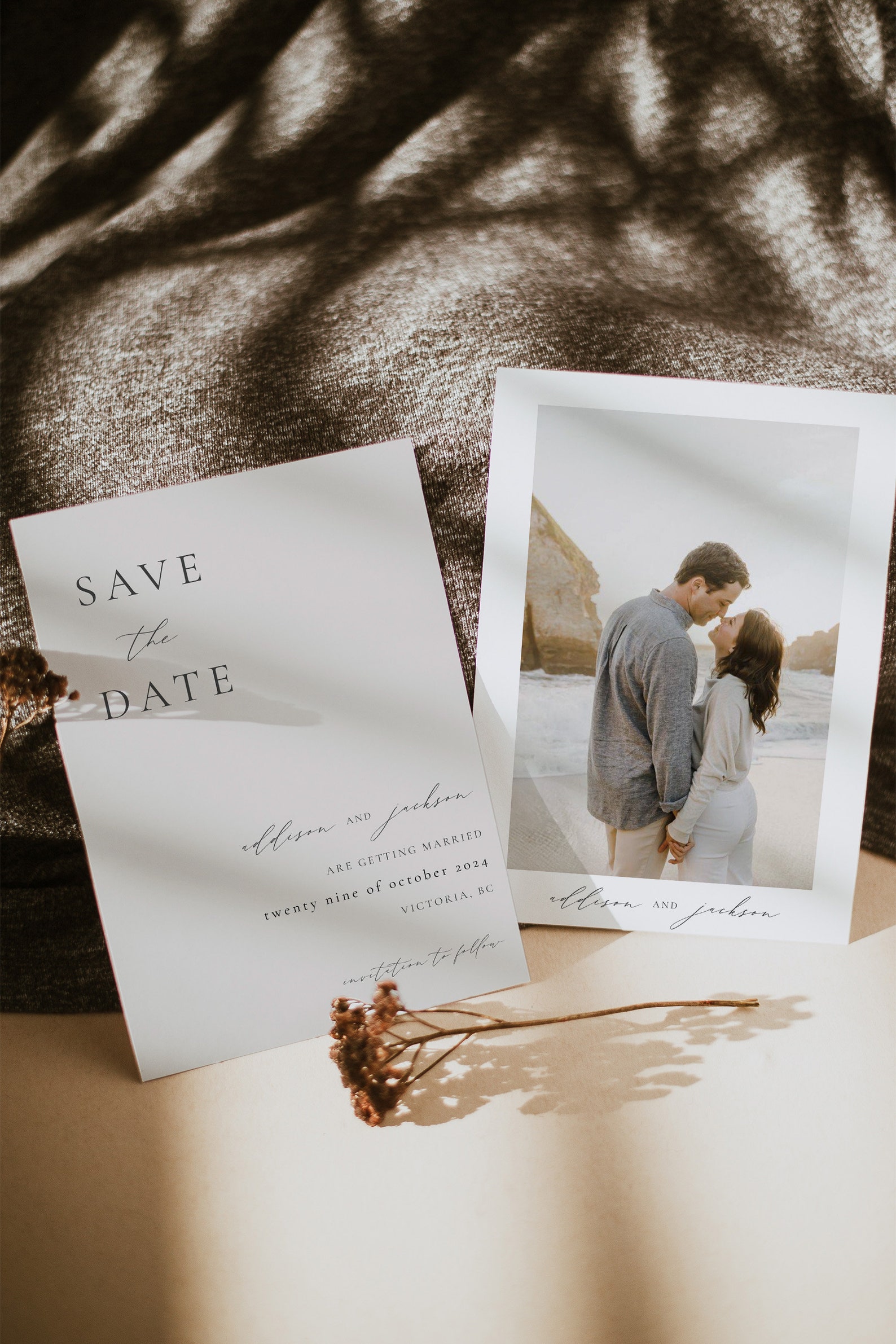 PIA Minimalist Save the Date Template | Modern Save the Date With Photo ...