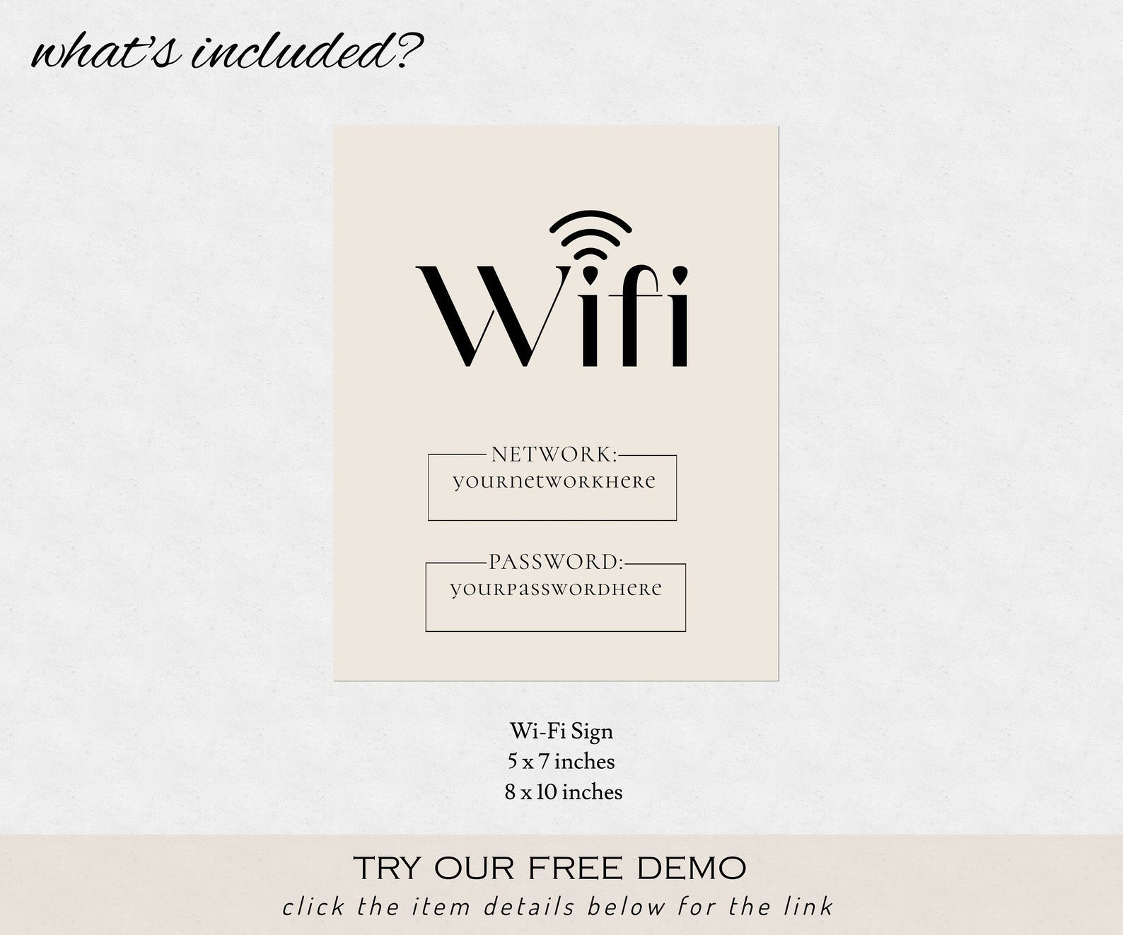 WIFI Password Sign Template | Digital Download | Printable Guest Wi-fi ...