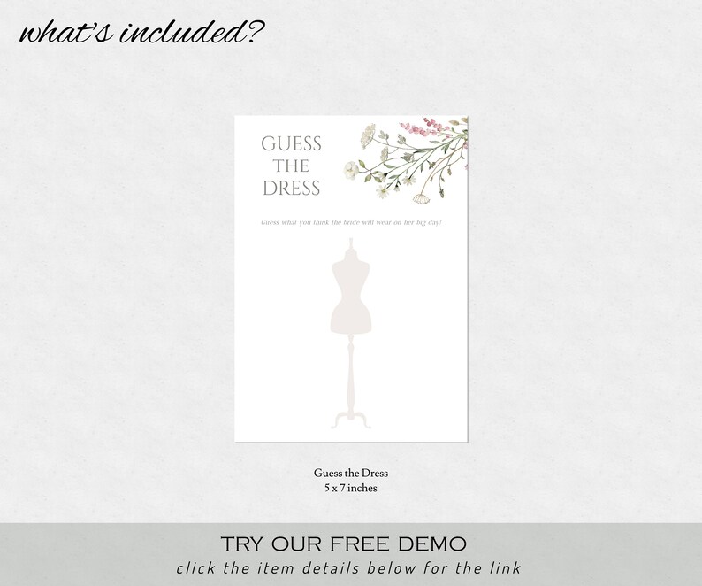 ISLA Guess the Dress Bridal Shower Games | Boho Bridal Games | Editable ...