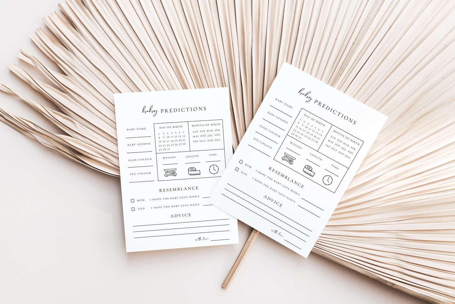 Baby Shower Predictions and Advice Cards | Editable Baby Prediction ...