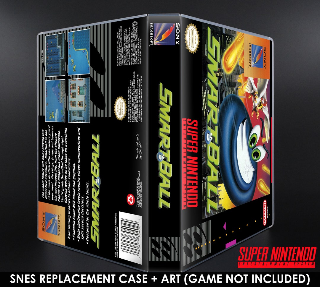 Smartball - SNES Horizontal Case - No Game - Replacement Storage Case & Box Art - Etsy