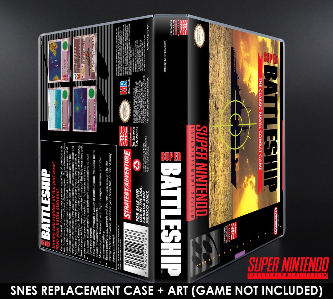 Super Battleship - SNES Horizontal Case - No Game - Replacement Storage ...