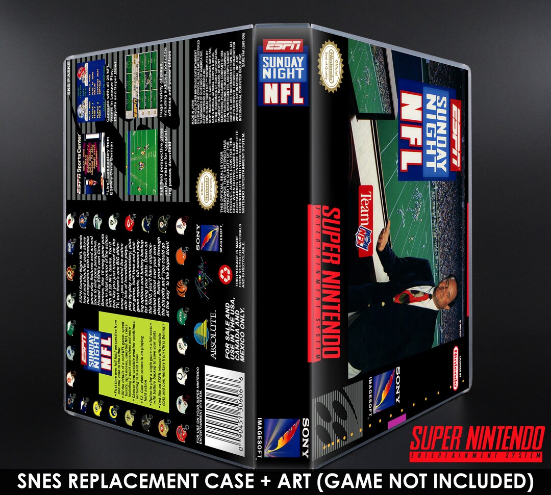 ESPN Sunday Night NFL - SNES Horizontal Case - No Game - Replacement ...