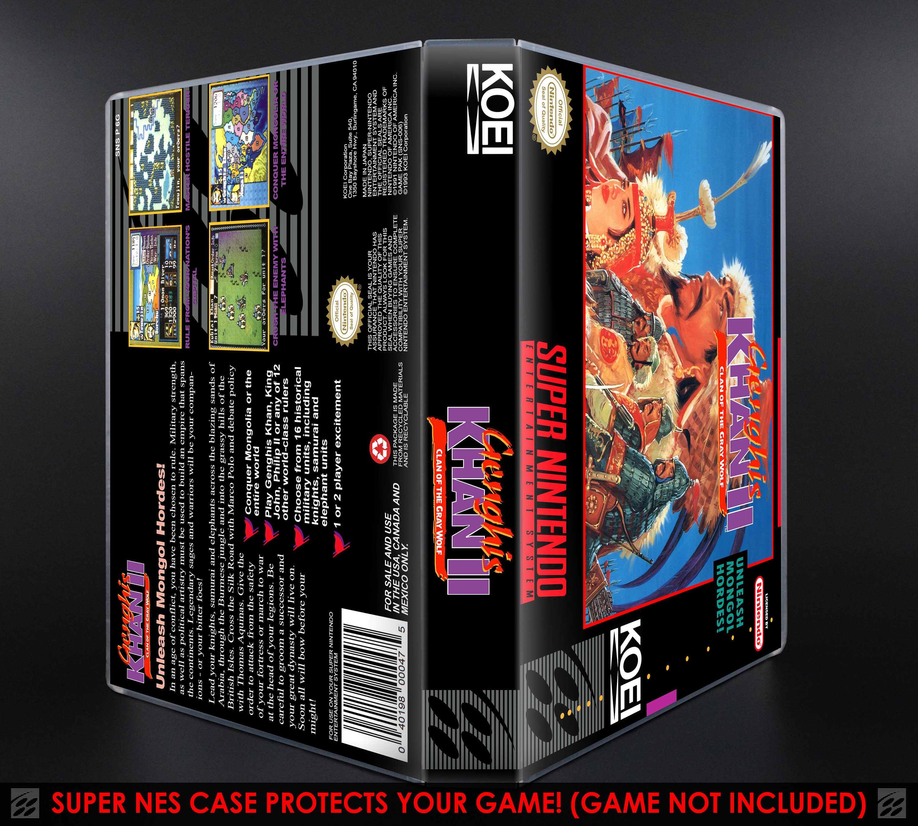 Genghis Khan II 2 Clan of the Gray Wolf SNES No Game Horizontal ...