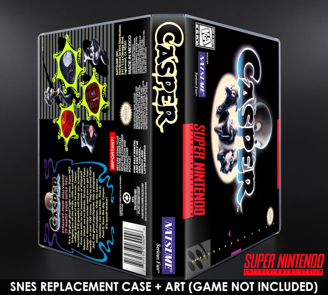Casper - SNES Horizontal Case - No Game - Replacement Storage Case ...