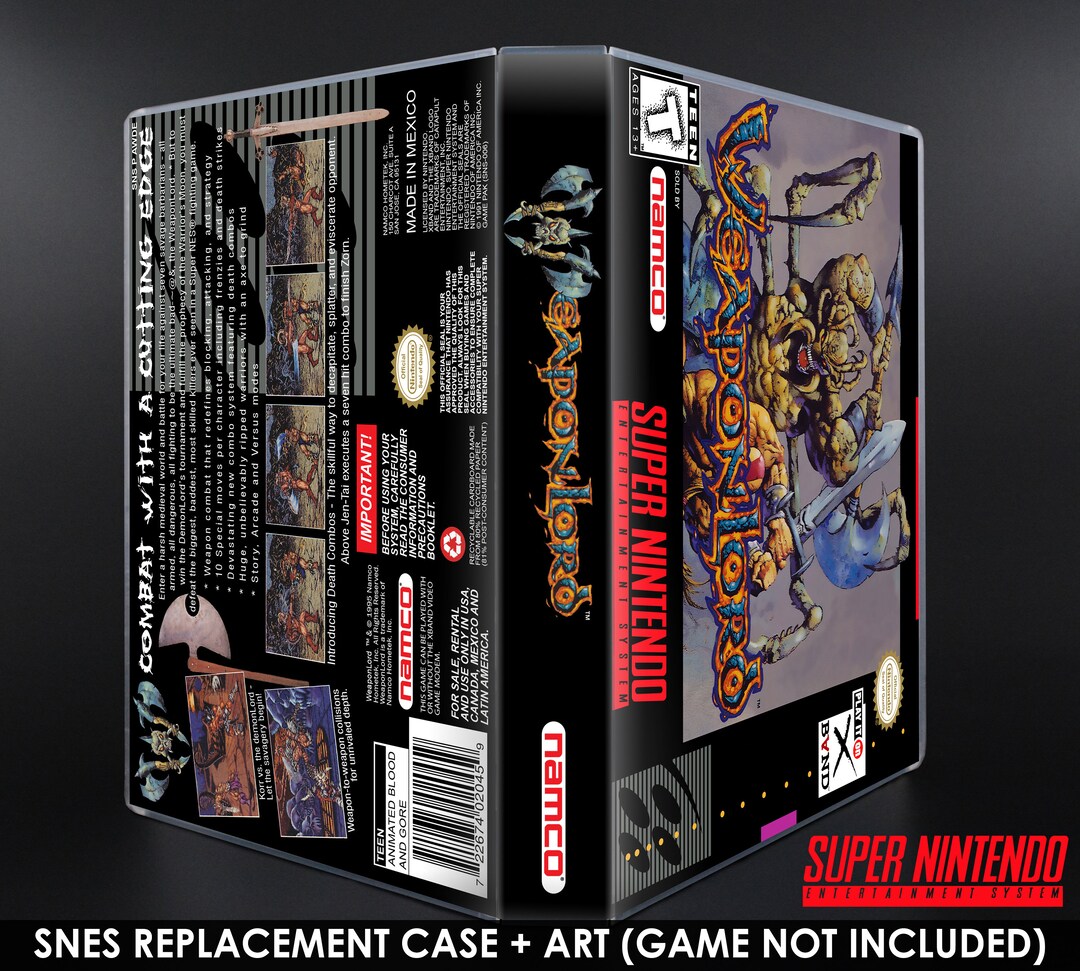 Weapon Lord - SNES Horizontal Case - No Game - Replacement Storage Case & Box Art Weaponlord - Etsy