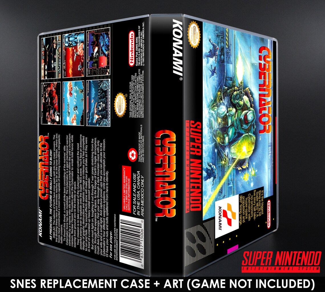Cybernator SNES Horizontal Case No Game Replacement Storage Case & Box Art - Etsy
