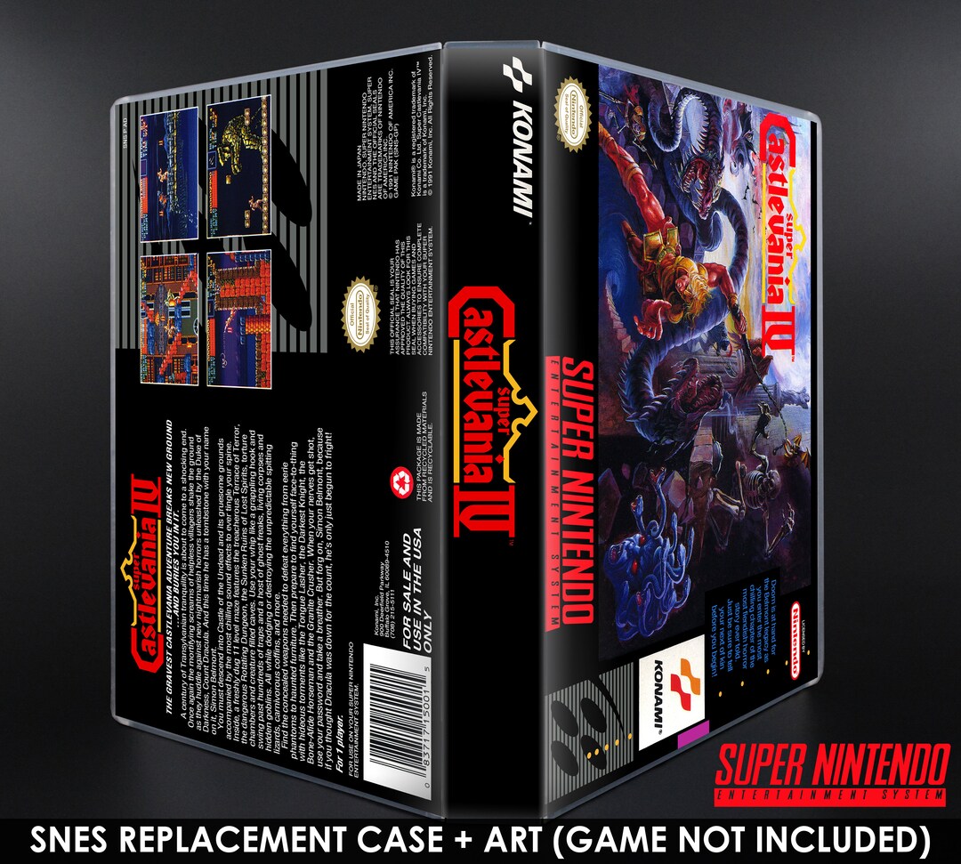 Super Castlevania IV 4 - SNES Horizontal Case - No Game - Replacement ...