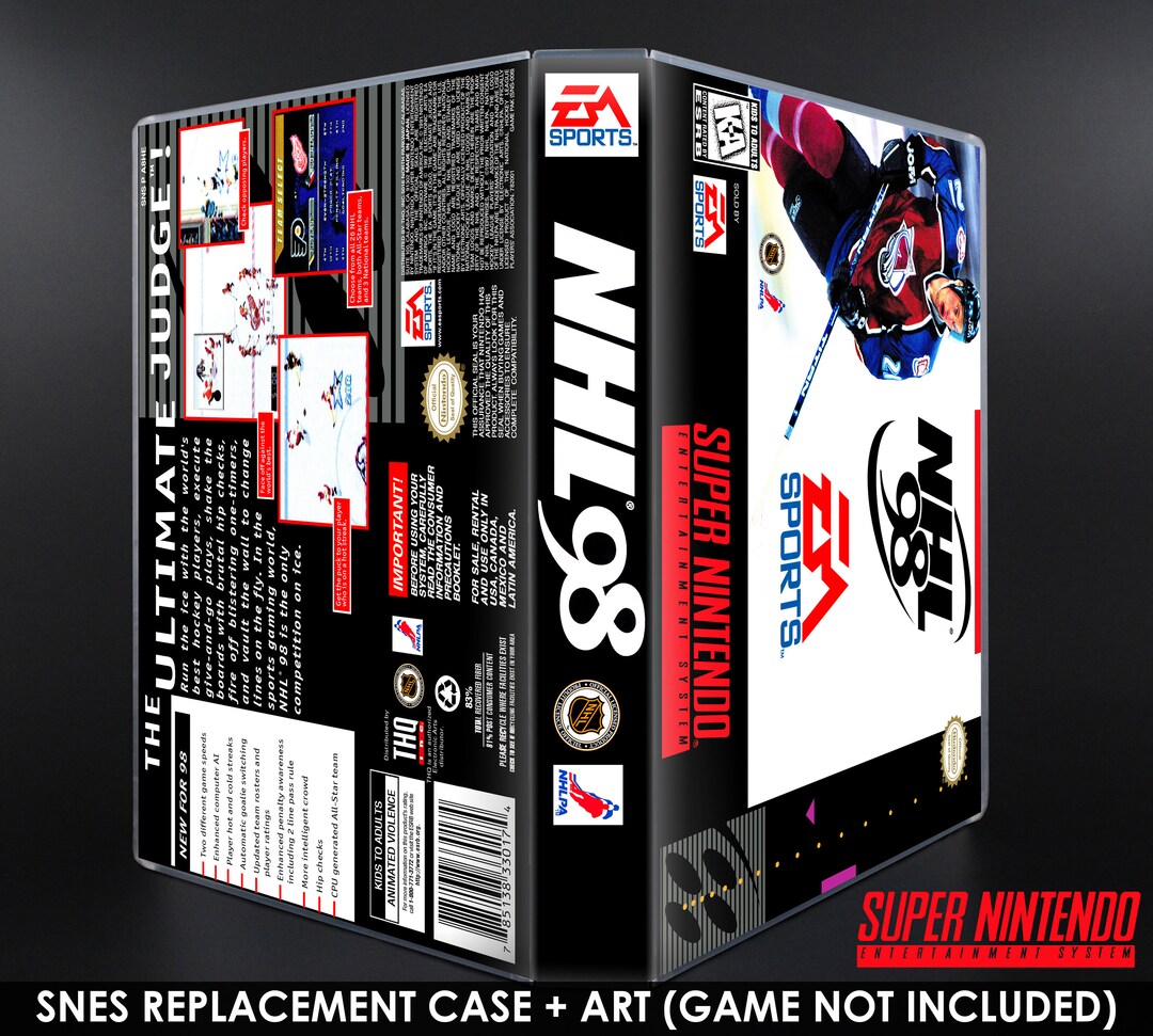 NHL 98 - SNES Horizontal Case - No Game - Replacement Storage Case ...
