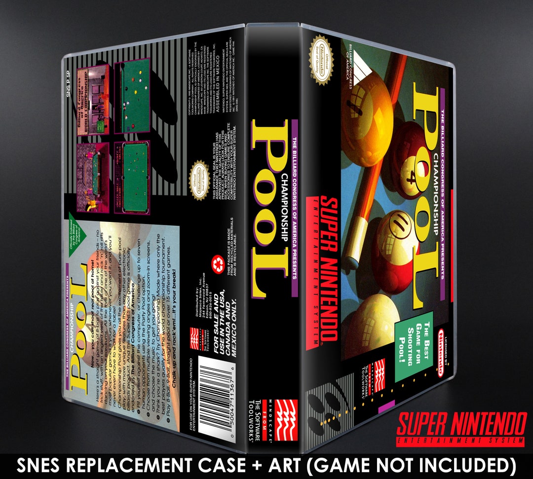 Championship Pool - SNES Horizontal Case - No Game - Replacement ...