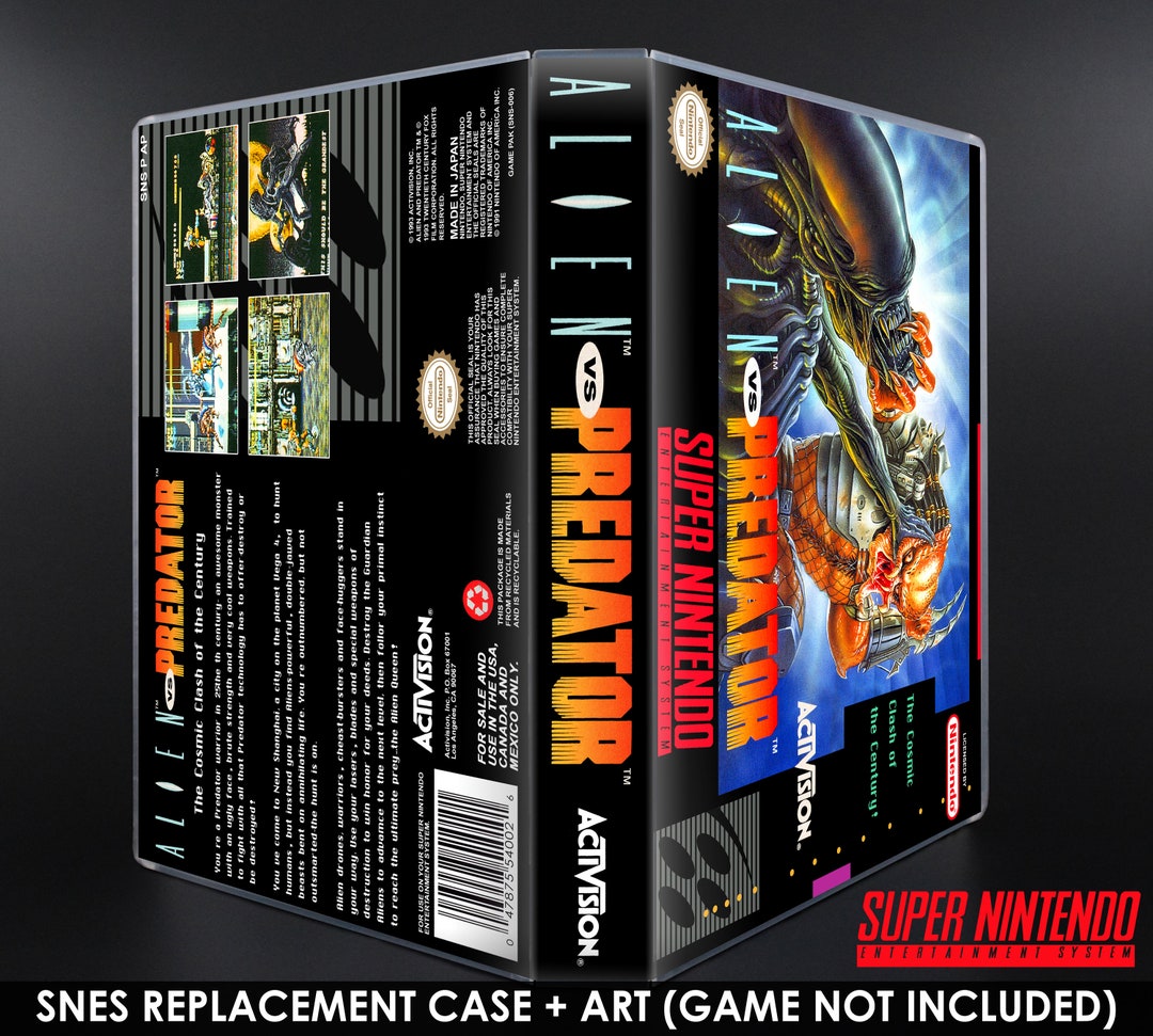 Alien Vs Predator - SNES Horizontal Case - No Game - Replacement ...