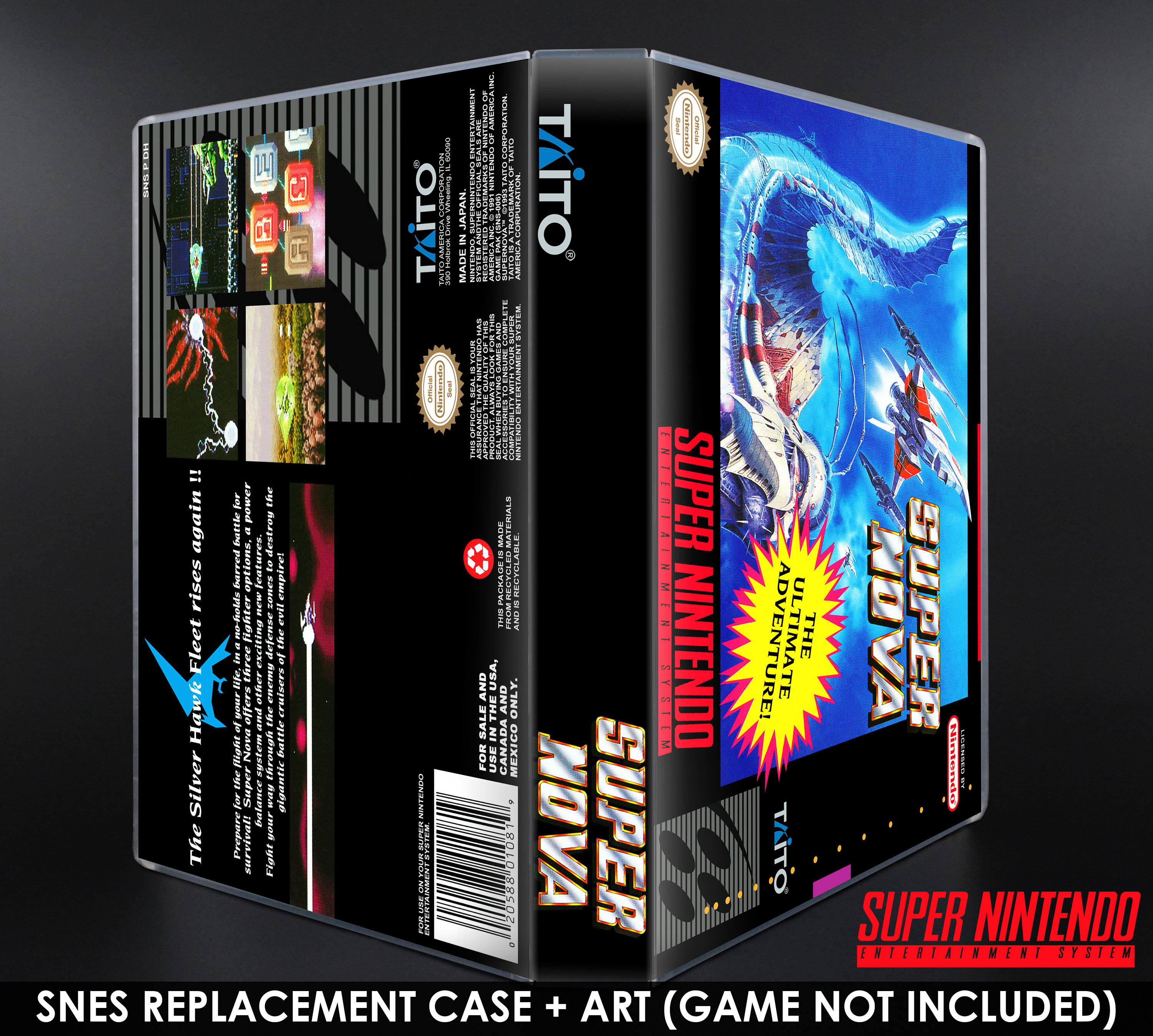 Super Nova SNES Horizontal Case No Game Replacement Storage Case & Box Art - Etsy