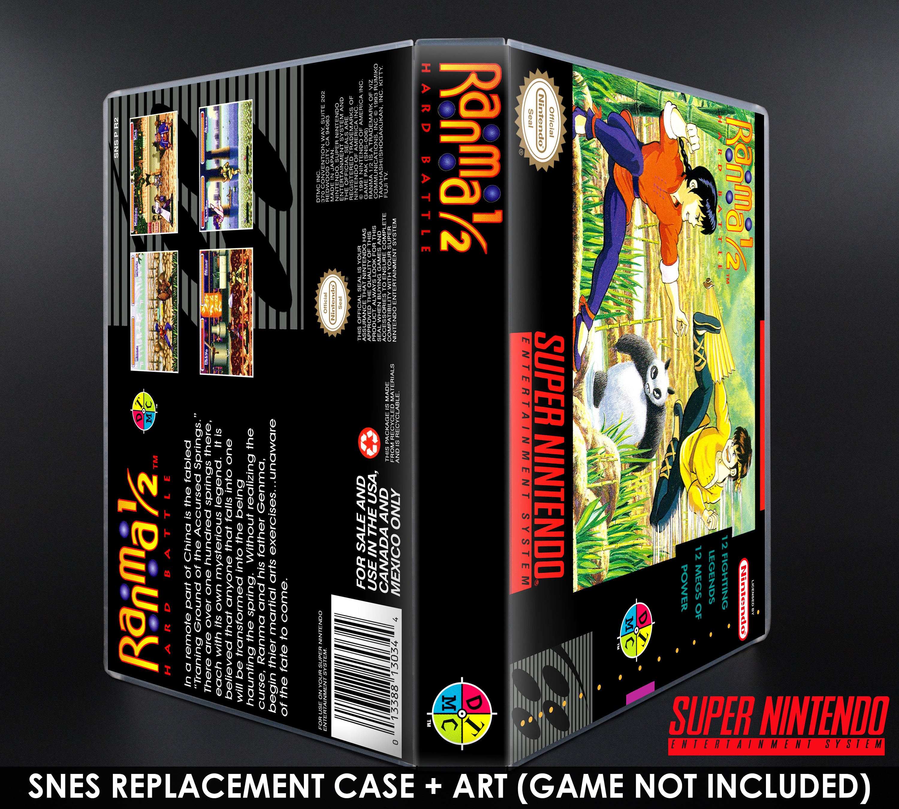 Ranma 1/2 Hard Battle SNES Horizontal Case No Game Replacement Storage ...