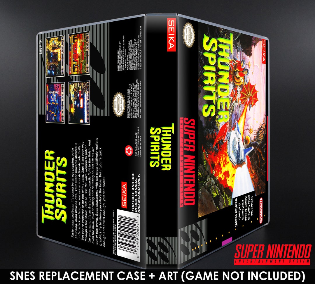 Thunder Spirits - SNES Horizontal Case - No Game - Replacement Storage ...