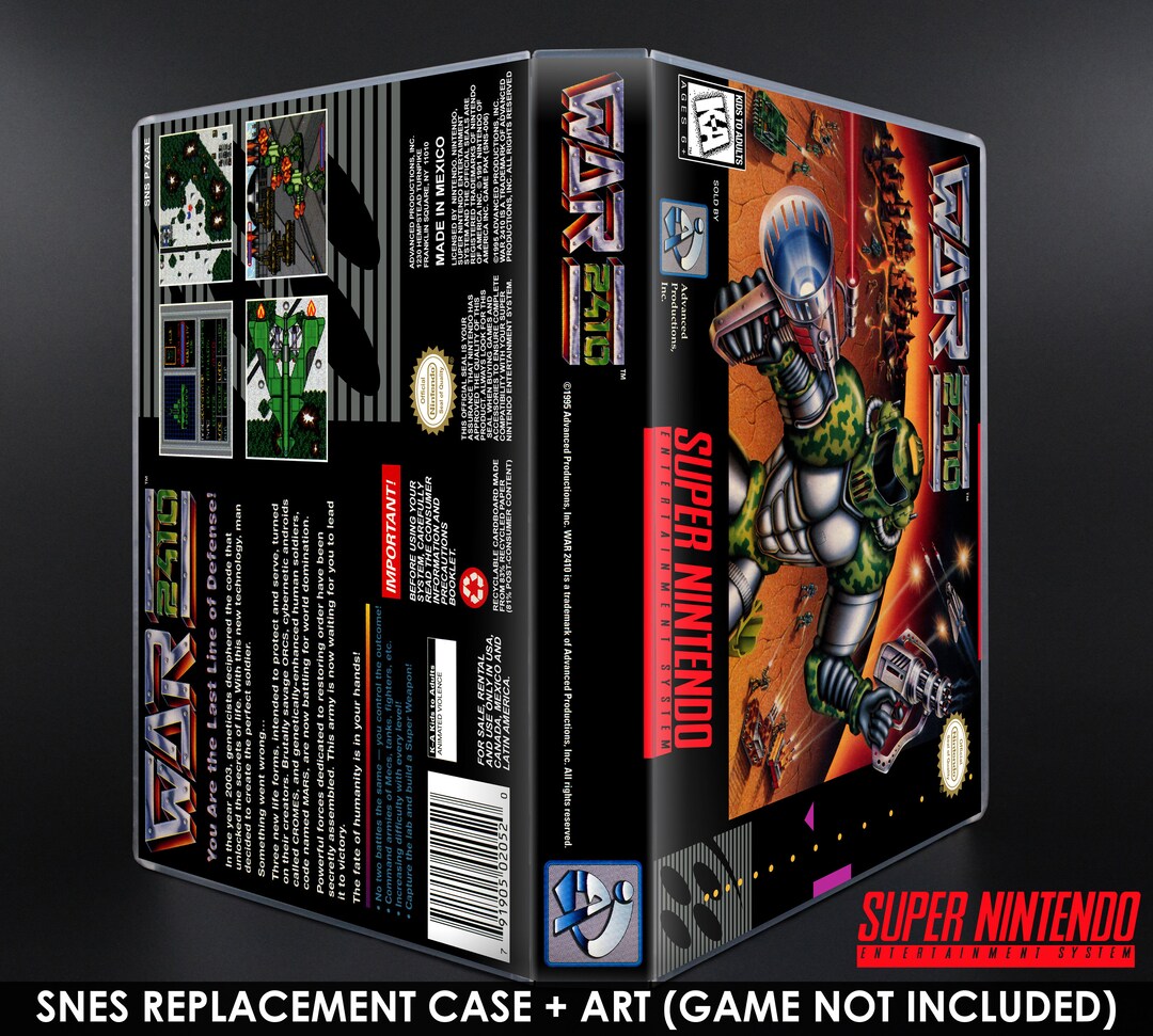War 2410 - SNES Horizontal Case - No Game - Replacement Storage Case & Box Art - Etsy