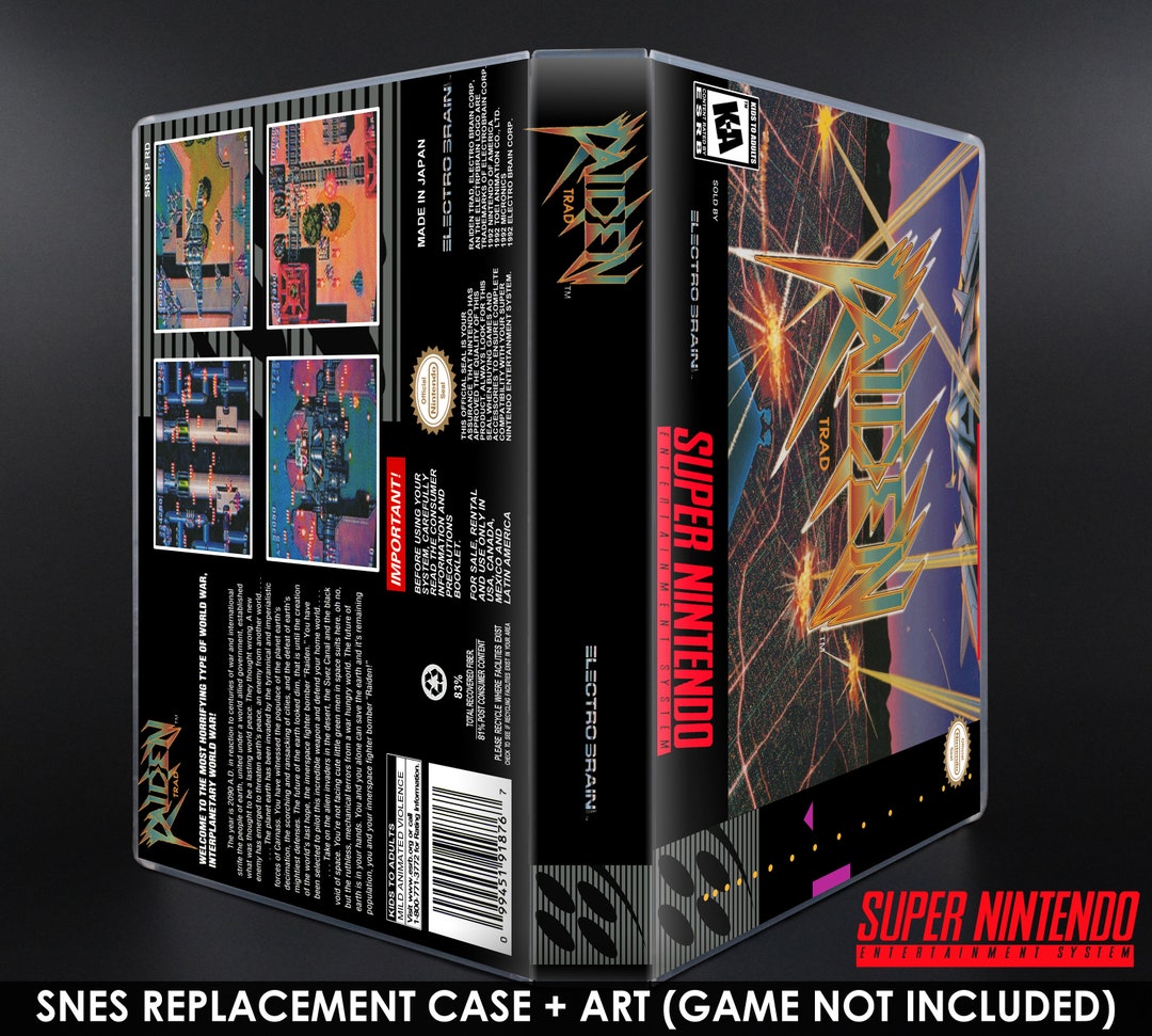 Raiden Trad - SNES Horizontal Case - No Game - Replacement Storage Case & Box Art - Etsy