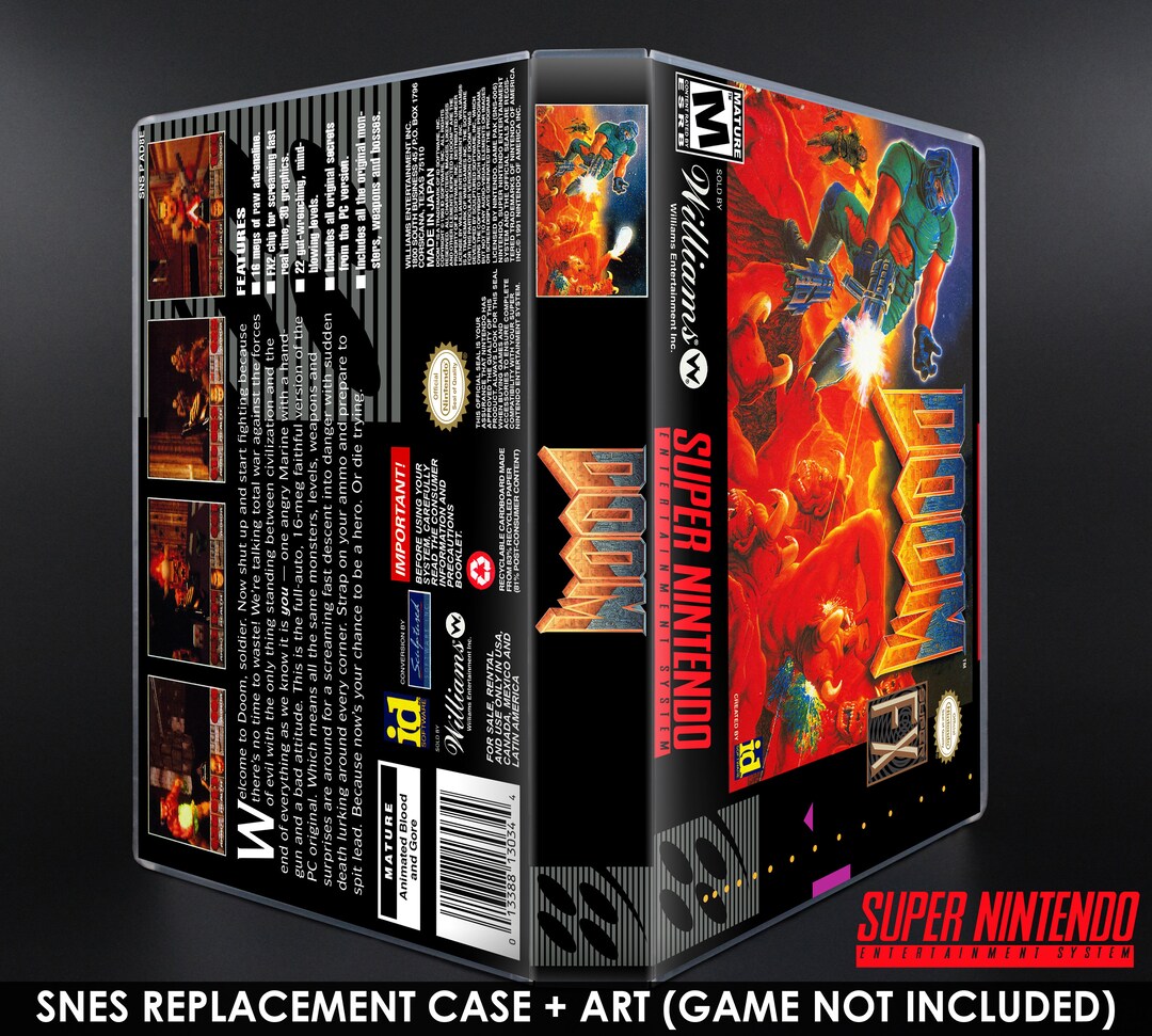 Doom - SNES Horizontal Case - No Game - Replacement Storage Case & Box ...