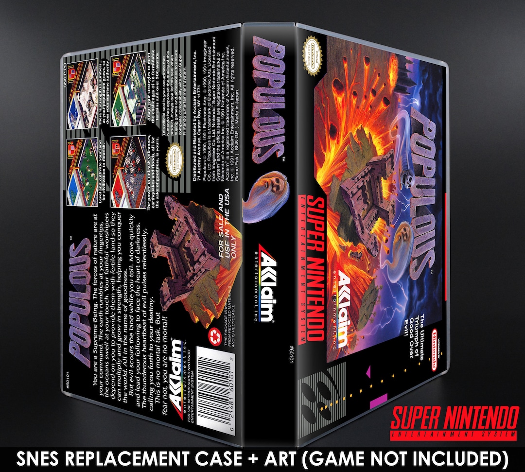 Populous - SNES Horizontal Case - No Game - Replacement Storage Case & Box Art - Etsy
