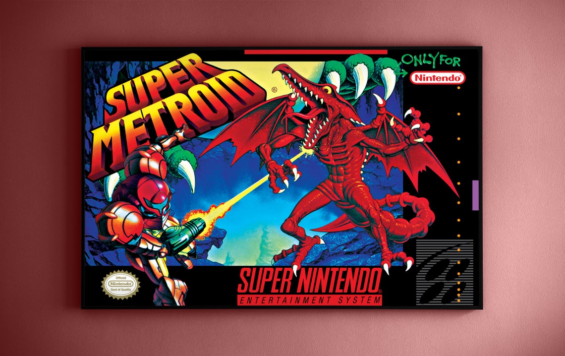 Super Metroid Poster SNES Box Art Print Video Game 11 X 17 ...