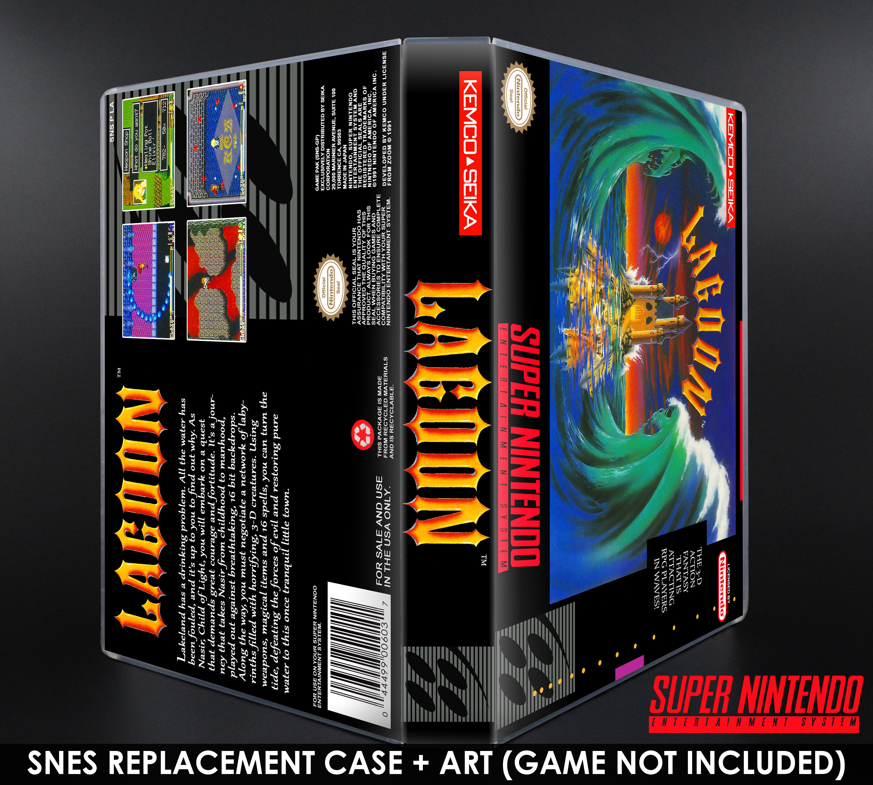 Lagoon SNES Horizontal Case No Game Replacement Storage Case & Box Art - Etsy