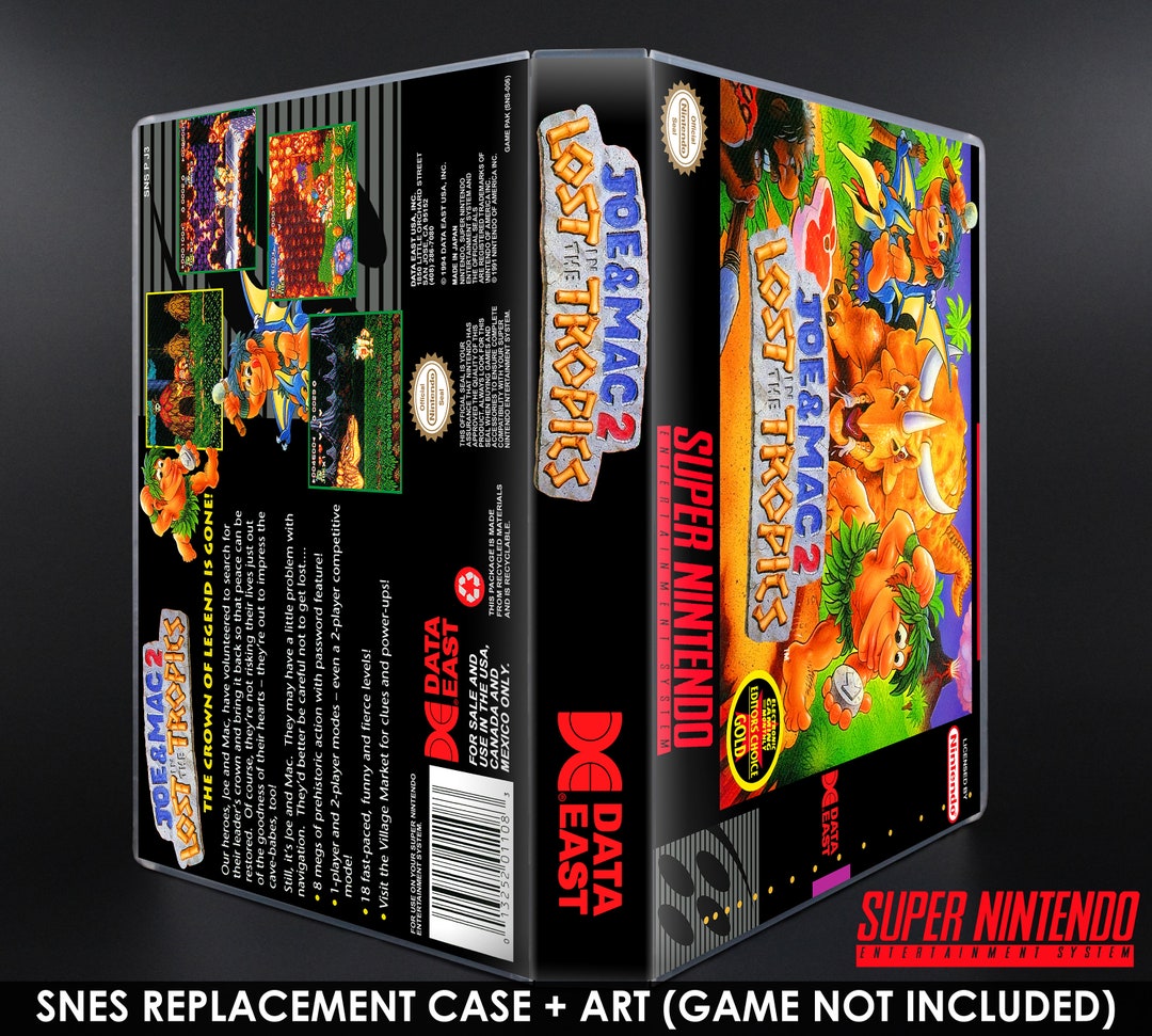 Joe & Mac 2 Lost in the Tropics - SNES Horizontal Case - No Game ...