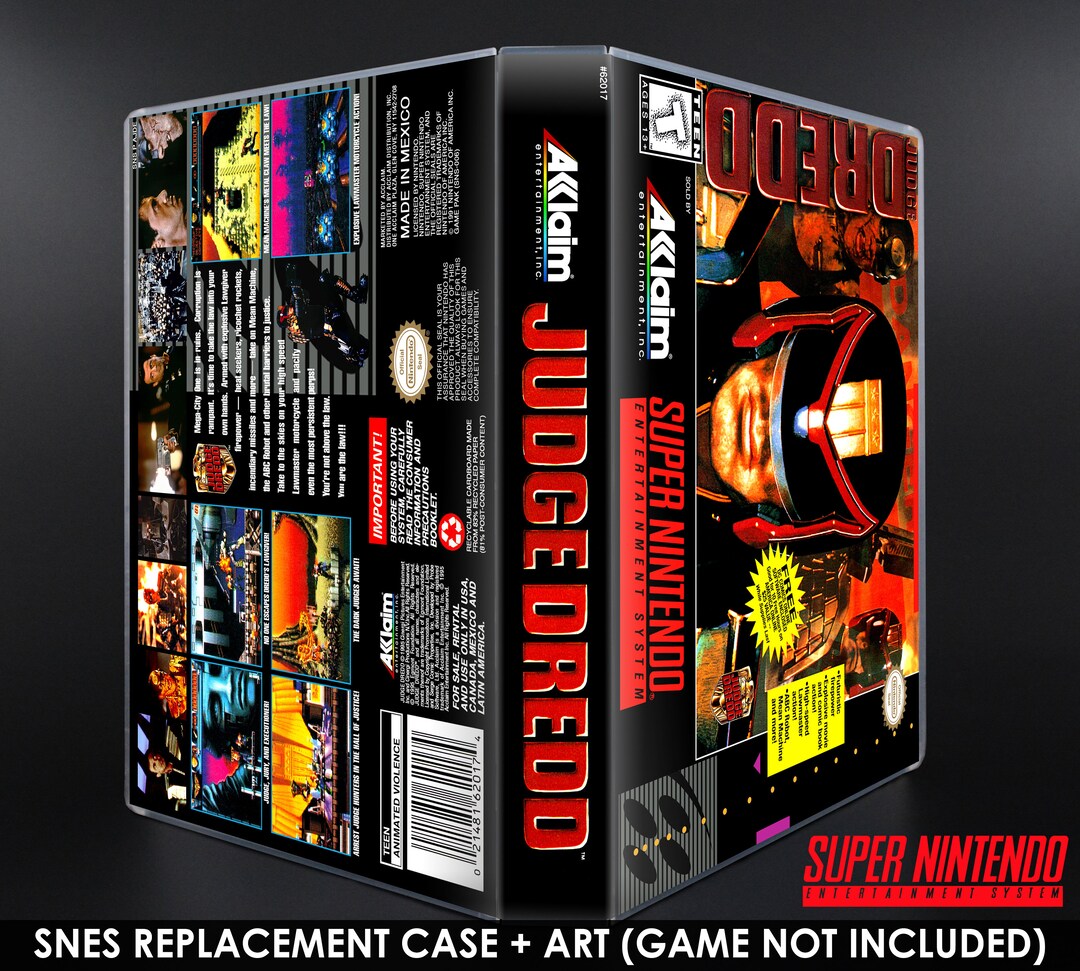 Judge Dredd - SNES Horizontal Case - No Game - Replacement Storage Case ...