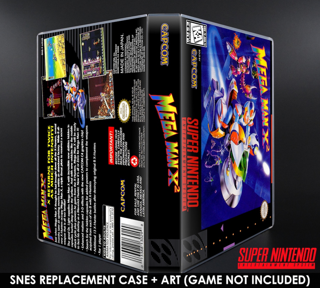 Mega Man X2 - SNES Horizontal Case - No Game - Replacement Storage Case ...