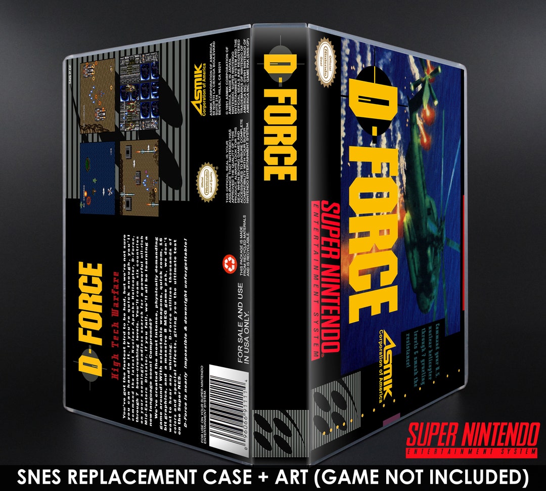 D-force - SNES Horizontal Case - No Game - Replacement Storage Case ...