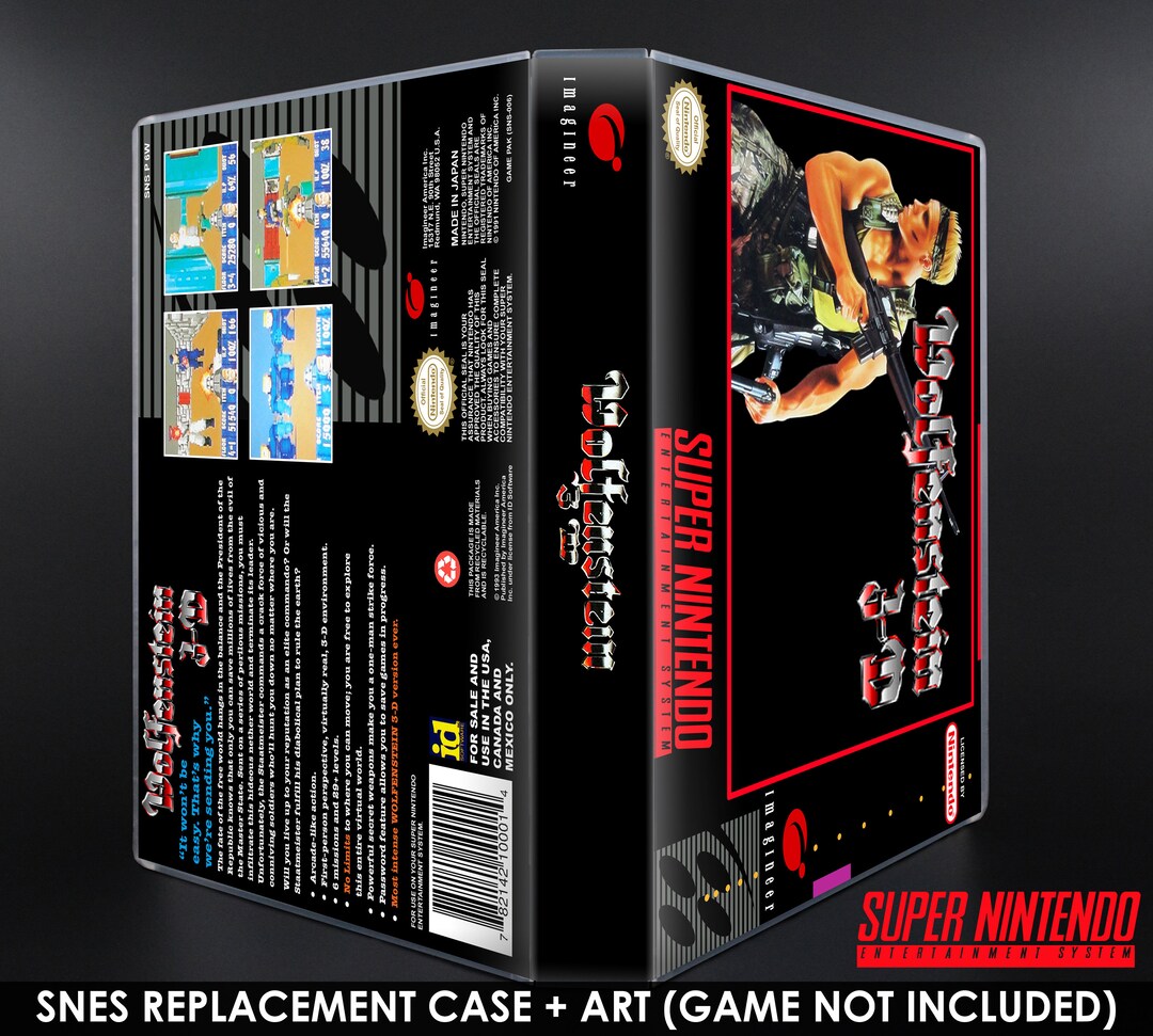 Wolfenstein 3D - SNES Horizontal Case - No Game - Replacement Storage Case & Box Art 3-D - Etsy