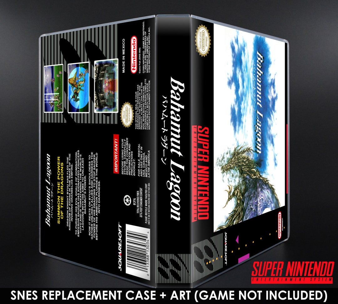 Bahamut Lagoon - SNES Horizontal Case - No Game - Replacement Storage ...