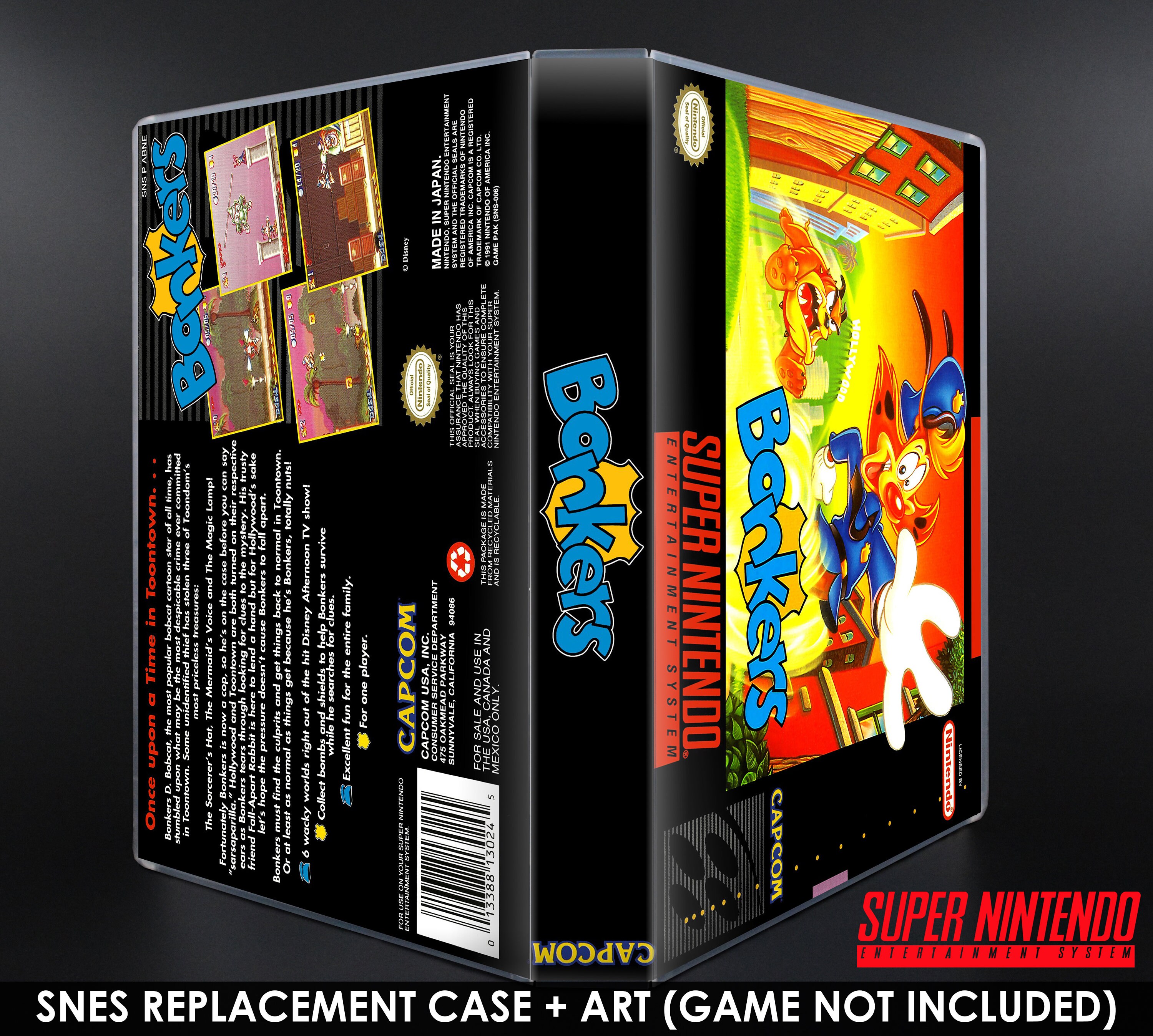 Bonkers SNES Horizontal Case No Game Replacement Storage Case & Box Art - Etsy