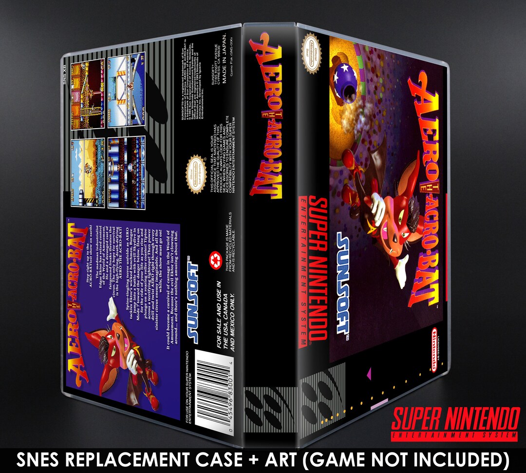Aero the Acrobat - SNES Horizontal Case - No Game - Replacement Storage Case & Box Art - Etsy