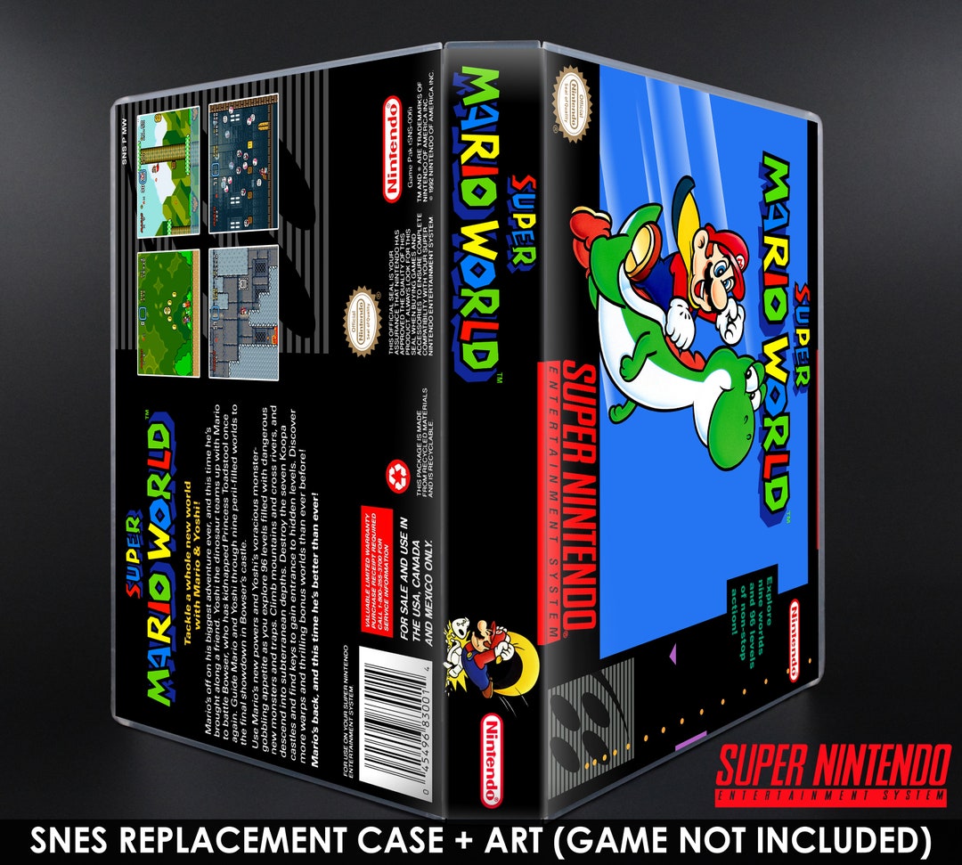 Super Mario World SNES Horizontal Case No Game Replacement Storage Case ...