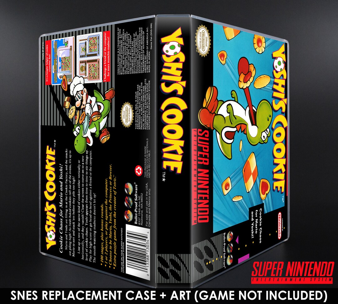 Yoshi's Cookie - SNES Horizontal Case - No Game - Replacement Storage ...