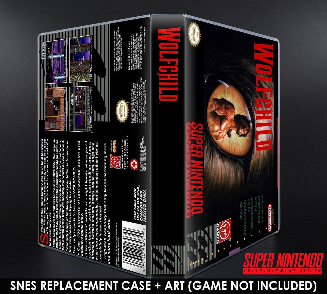 Wolf Child - SNES Horizontal Case - No Game - Replacement Storage Case & Box Art Wolfchild - Etsy