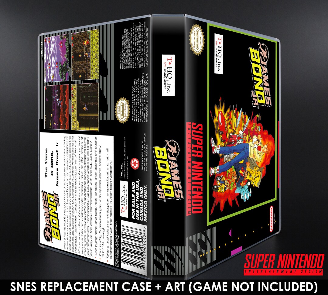 James Bond Jr - SNES Horizontal Case - No Game - Replacement Storage ...