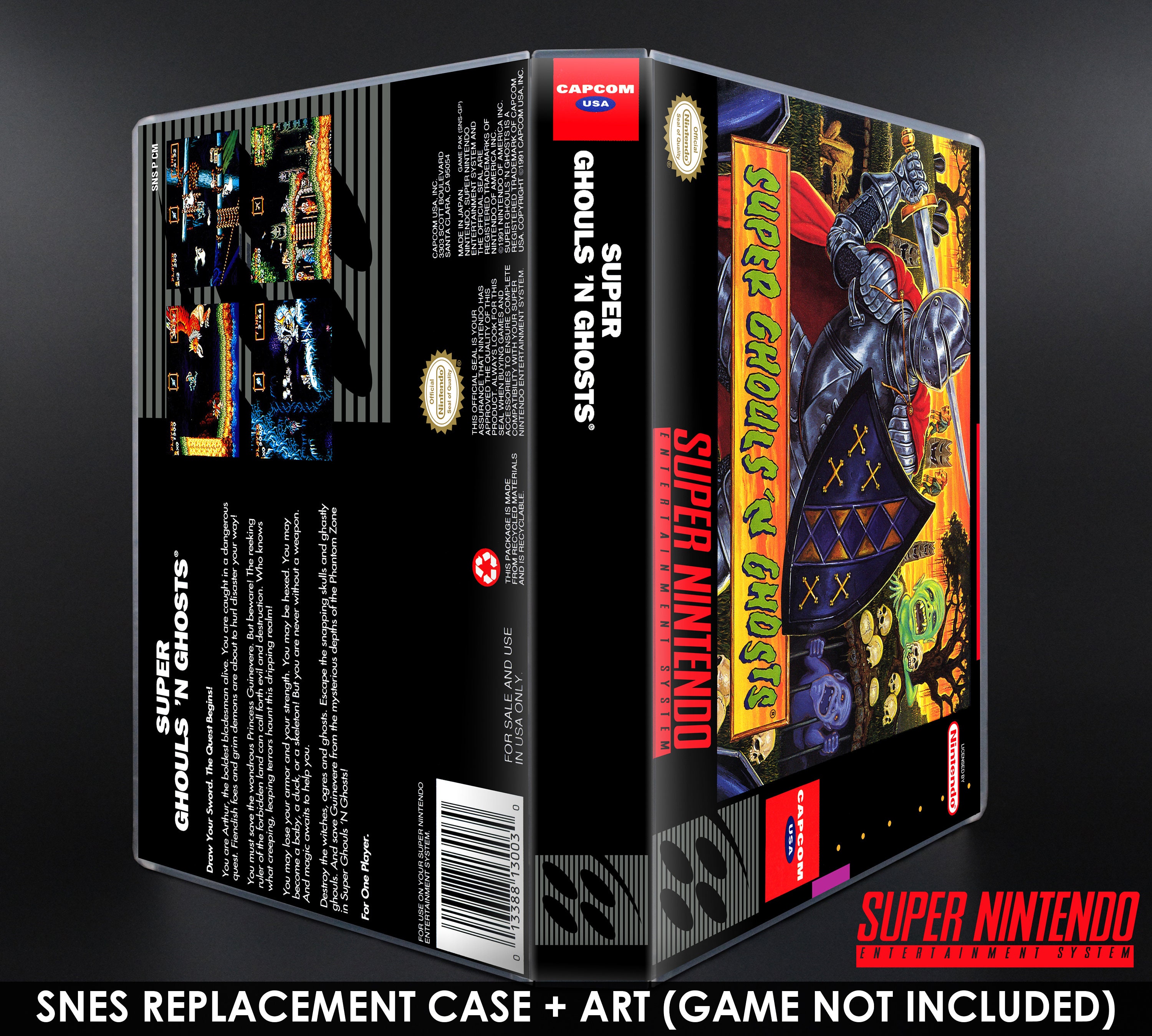 Super Ghouls N Ghosts SNES Horizontal Case No Game Replacement Storage Case & Box Art - Etsy