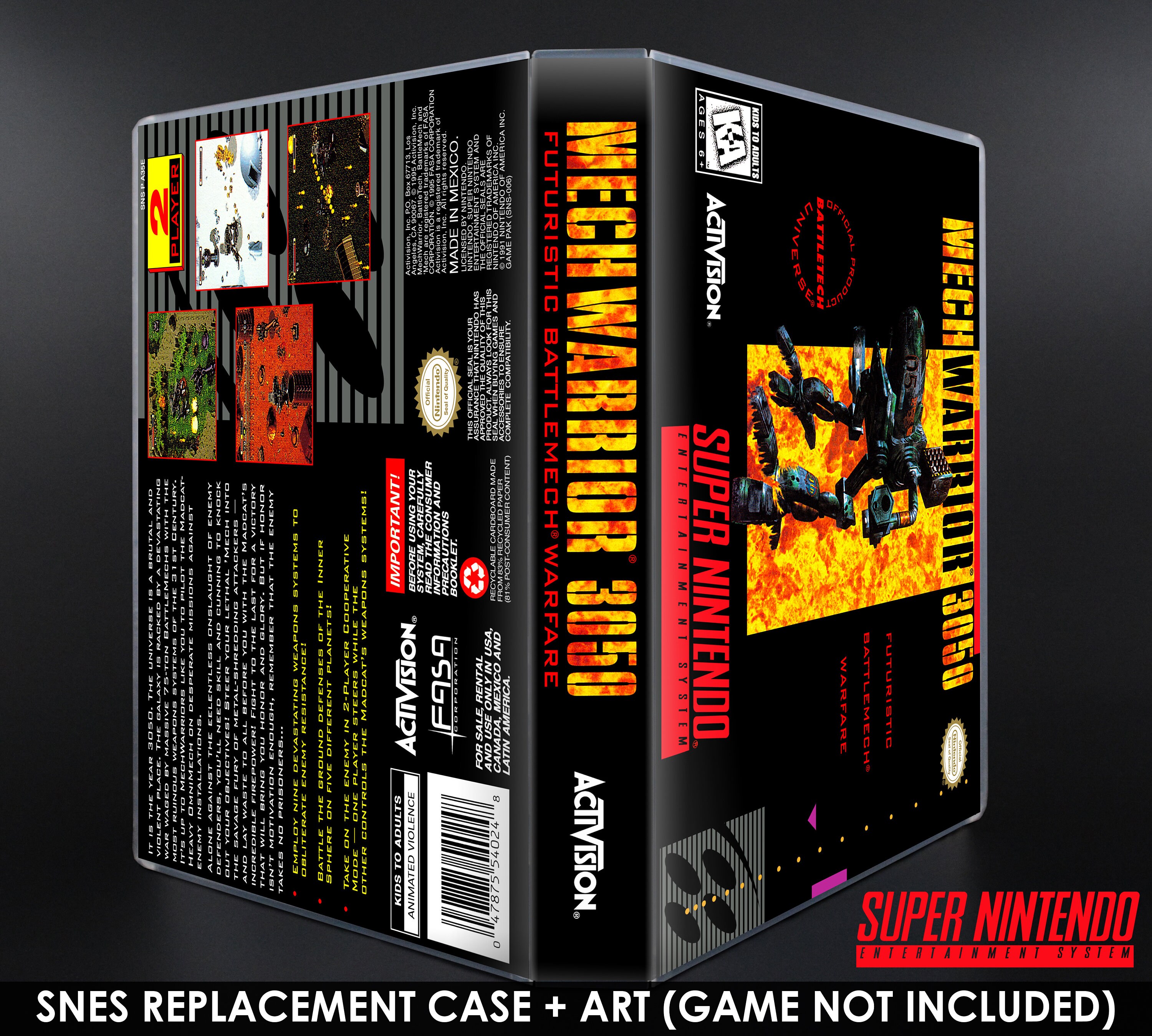 Mechwarrior 3050 SNES Horizontal Case No Game Replacement Storage Case & Box Art - Etsy